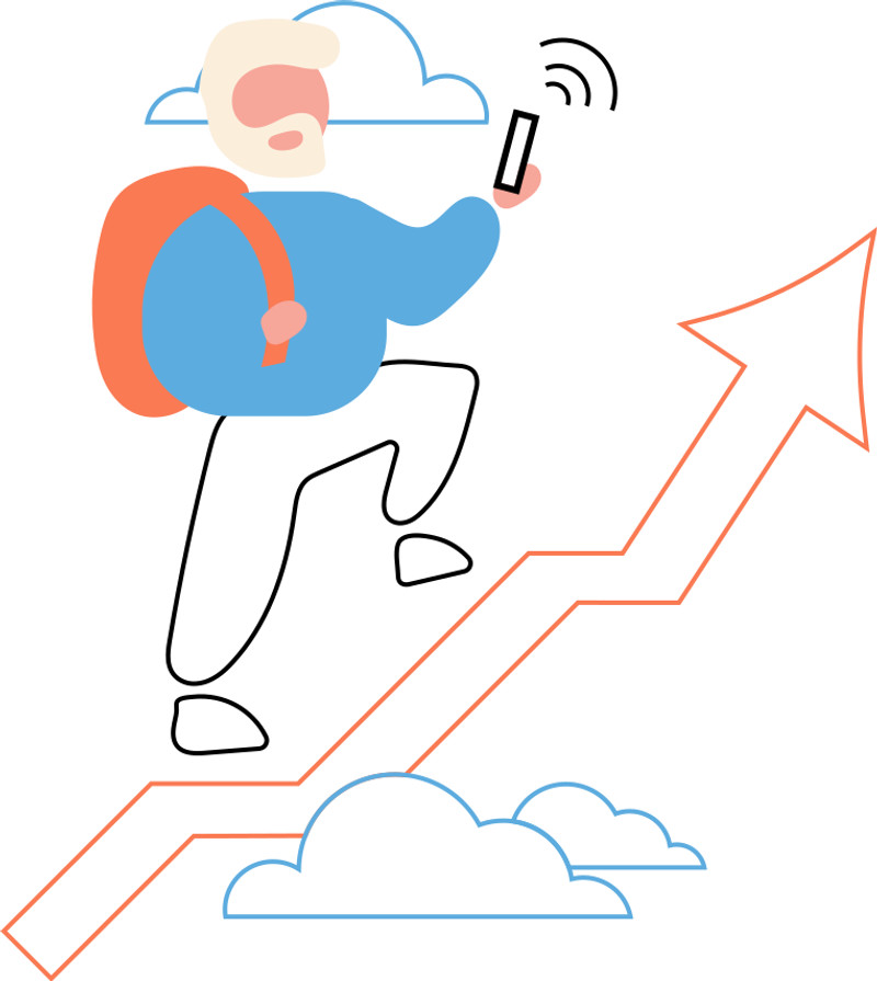 Free Person Marketing Graph Illustration SVG - Mediamodifier