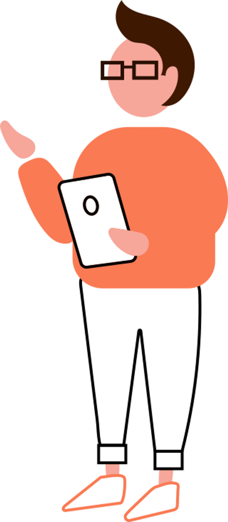 Free Man With iPad Illustration SVG - Mediamodifier
