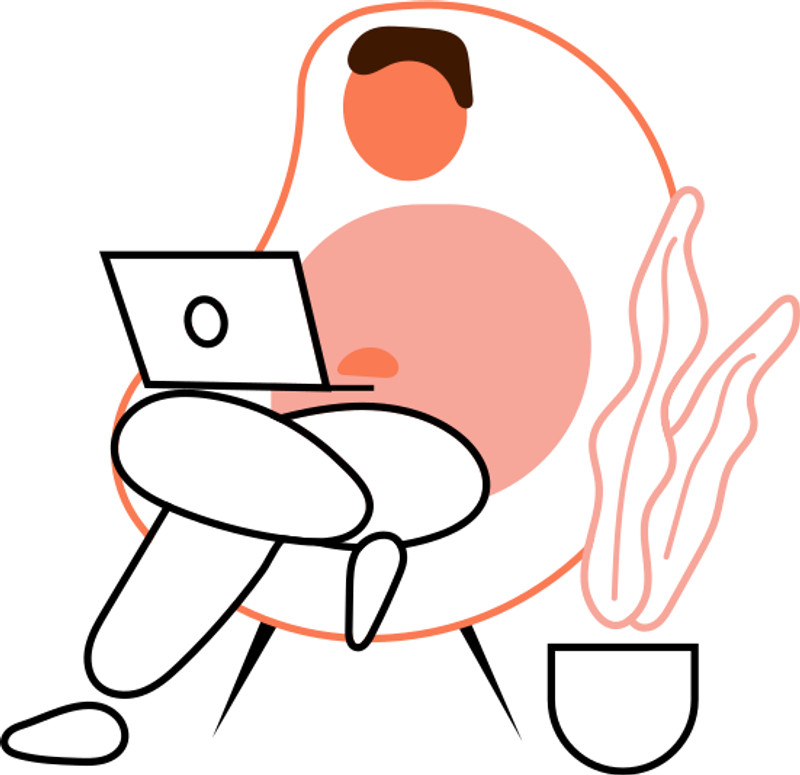 Free Laptop Working Man Illustration SVG - Mediamodifier