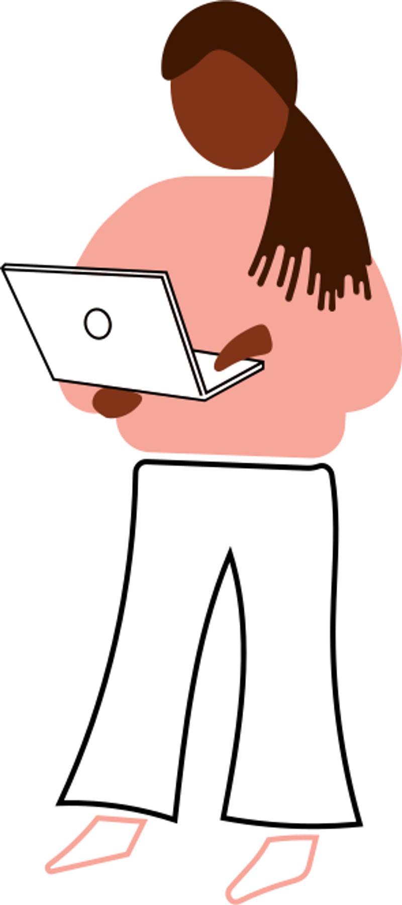 Free Laptop Working Woman Illustration SVG - Mediamodifier