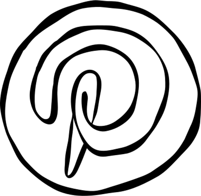 Free Pinterest Logo Outline SVG - Mediamodifier