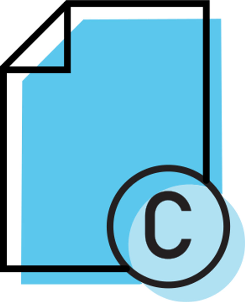 Free Copyright SVG Icon with Document Illustration - Mediamodifier