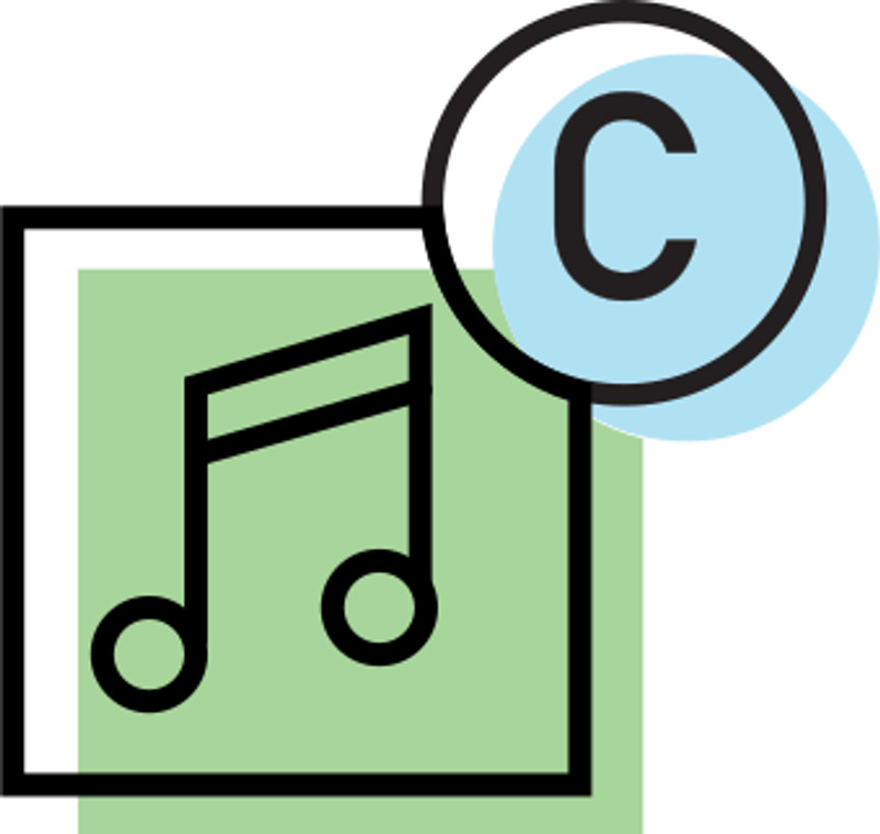 Free Copyright SVG Icon with Music Illustration - Mediamodifier