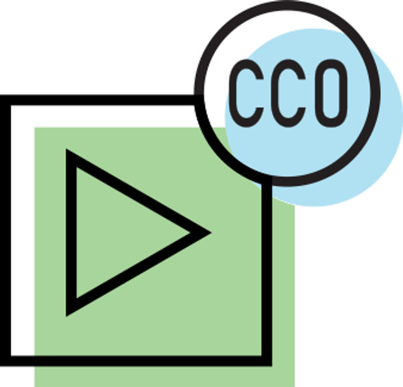 Free CCO Copyright SVG Icon with Play Button Illustration - Mediamodifier