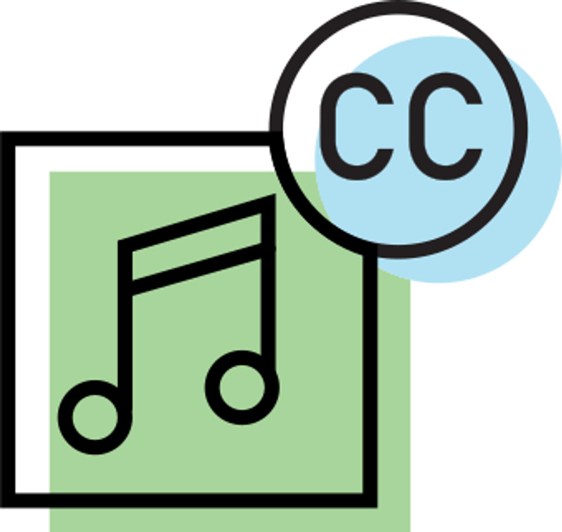Free Creative Commons CC SVG Icon with Music Illustration - Mediamodifier