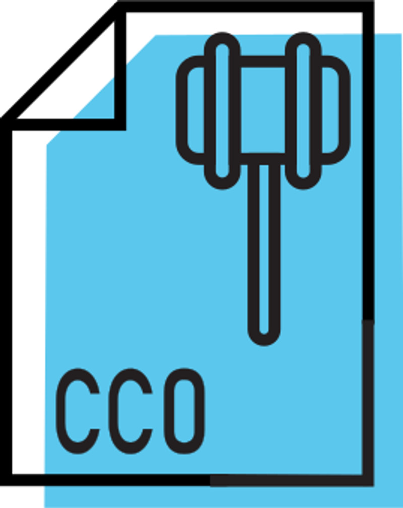 Free CCO Copyright SVG Icon with Document Illustration - Mediamodifier