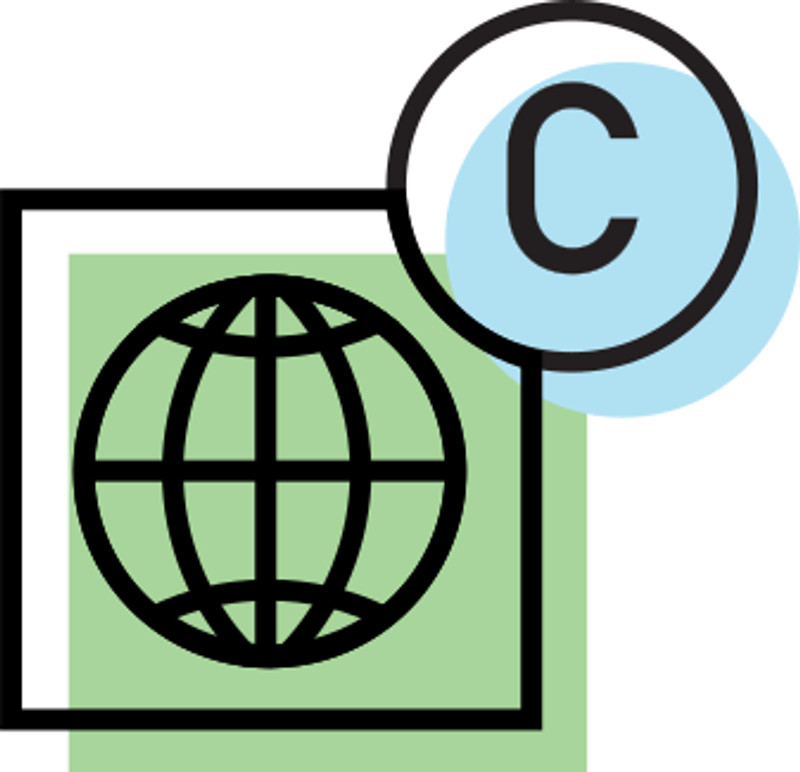 Free Copyright SVG Icon with Globe Illustration - Mediamodifier