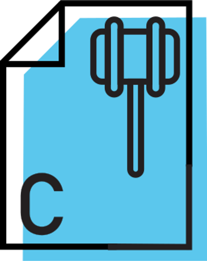 Free Copyright SVG Icon with Hammer Illustration - Mediamodifier