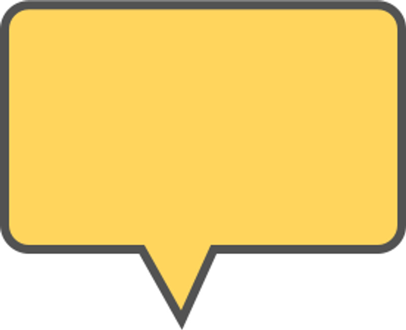 Free Rectangular SVG Message Bubble with Yellow Background and Black ...