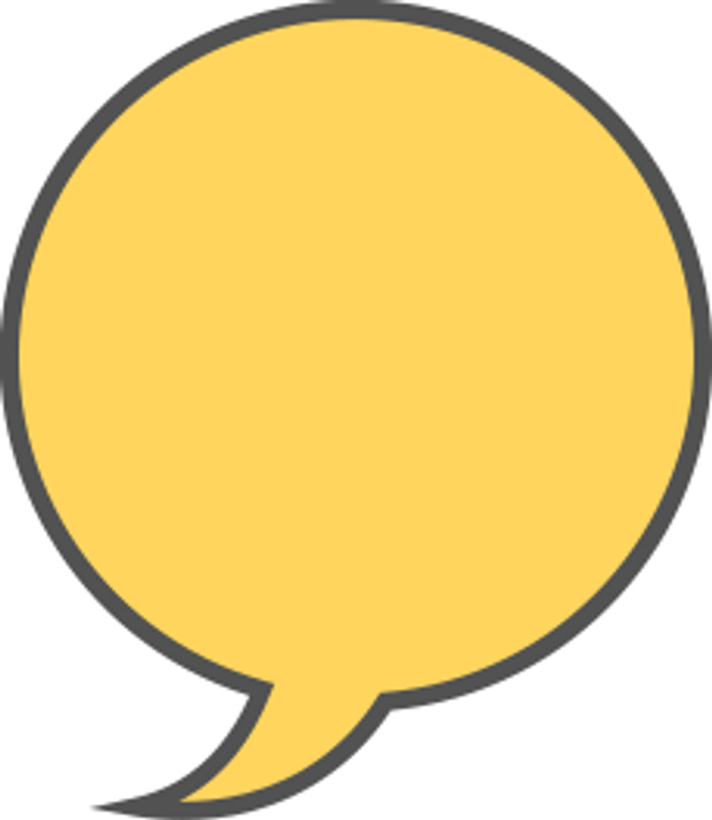 Free Circular SVG Message Bubble with Yellow Background and Black ...