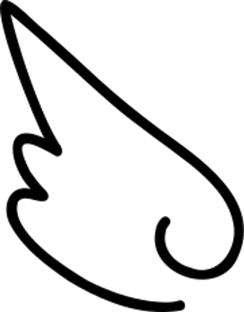 Free Right Angel Wing Outline SVG - Mediamodifier