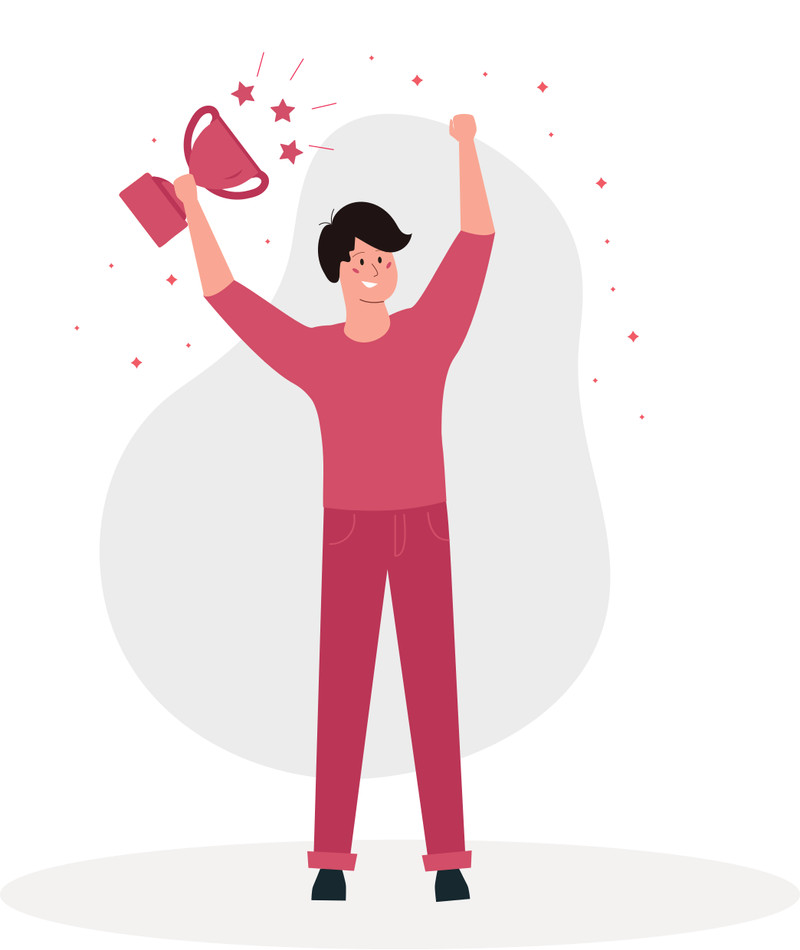 Free Winning Character SVG Illustration - Mediamodifier