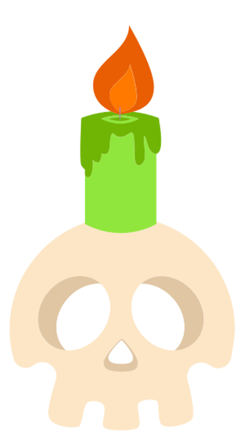 Free Halloween Skull with Candle Illustration - Mediamodifier