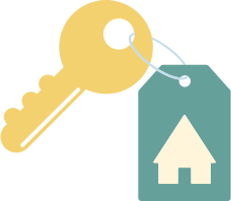 Free Key with House Real Estate symbol - Mediamodifier