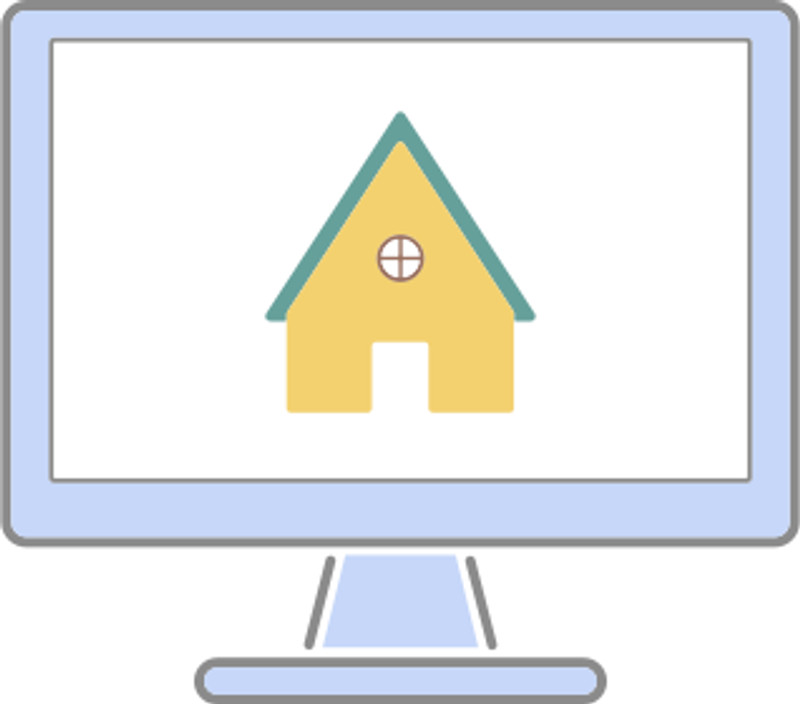 Free House in a Monitor Illustration - Mediamodifier