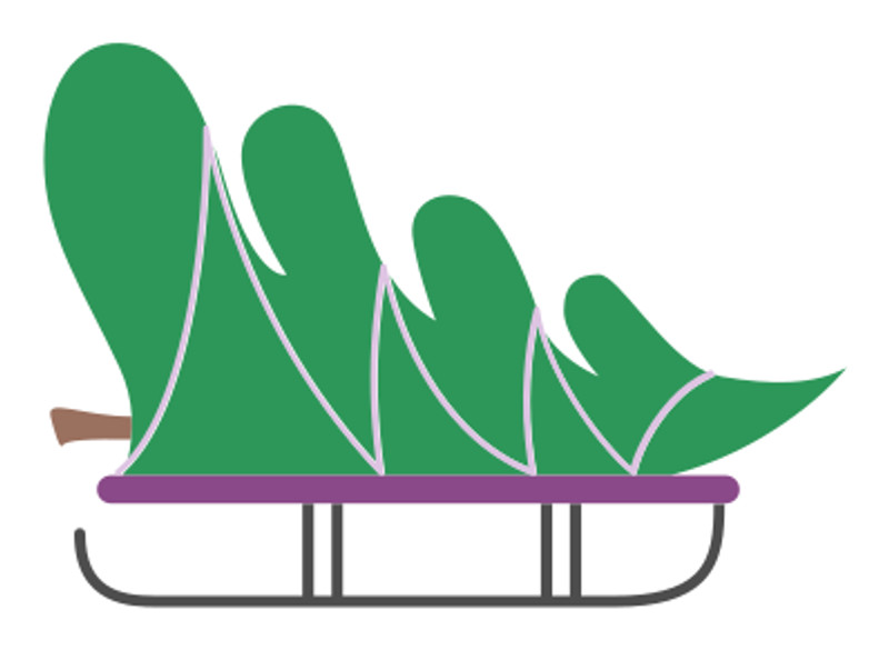 Free Christmas Tree in a skating rig Illustration - Mediamodifier