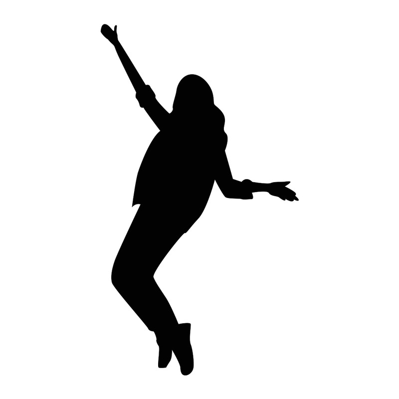 Free Woman Standing Happy SVG - Mediamodifier