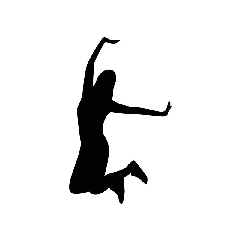 Free Woman Jumping with Happiness SVG - Mediamodifier
