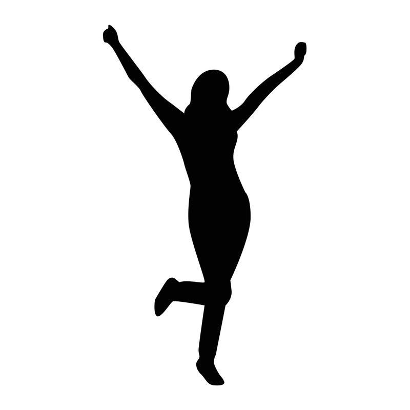 Free Woman Standing Celebrating SVG - Mediamodifier