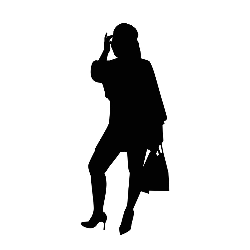 Free Woman with Shopping Bag in Hands SVG - Mediamodifier