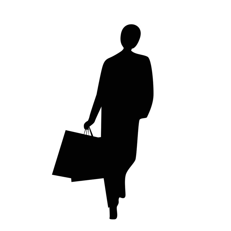 Free Person with Shopping Bag in Hand SVG - Mediamodifier