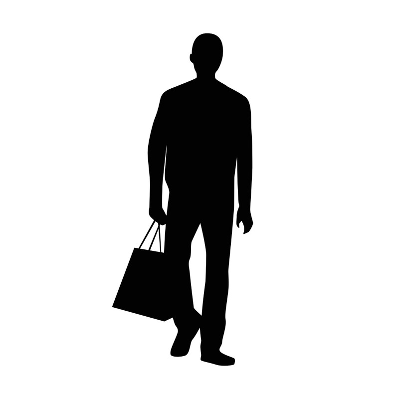 Free Man with Shopping Bag SVG - Mediamodifier
