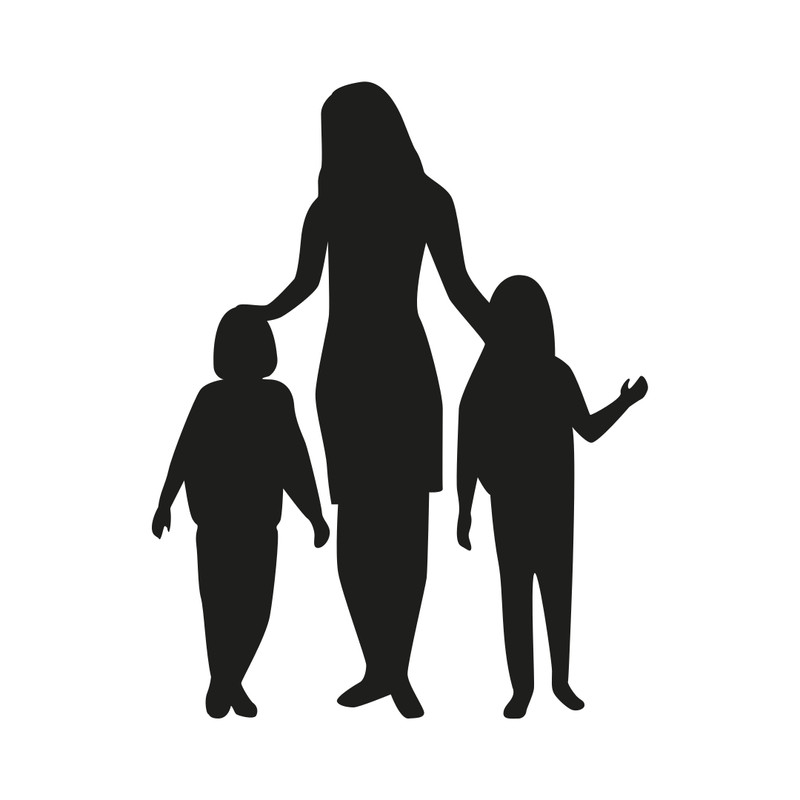 Free Mother with Young Girls SVG - Mediamodifier