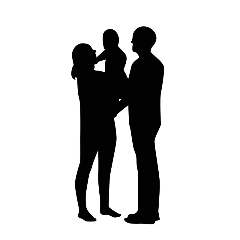 Free Family Couple with Small Baby SVG - Mediamodifier