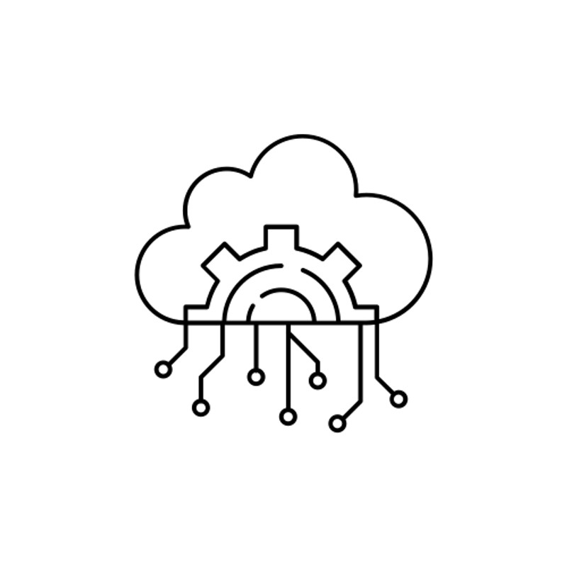 Free AI Cloud Gear Illustrated SVG Icon - Mediamodifier