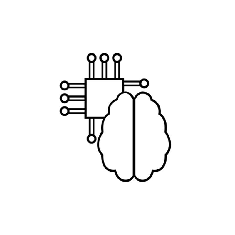 Free AI Brain Microchip Illustrated SVG Icon - Mediamodifier