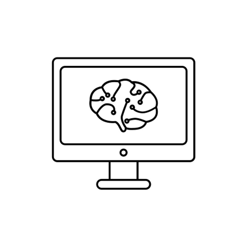 Free AI Brain Monitor Illustrated SVG Icon - Mediamodifier