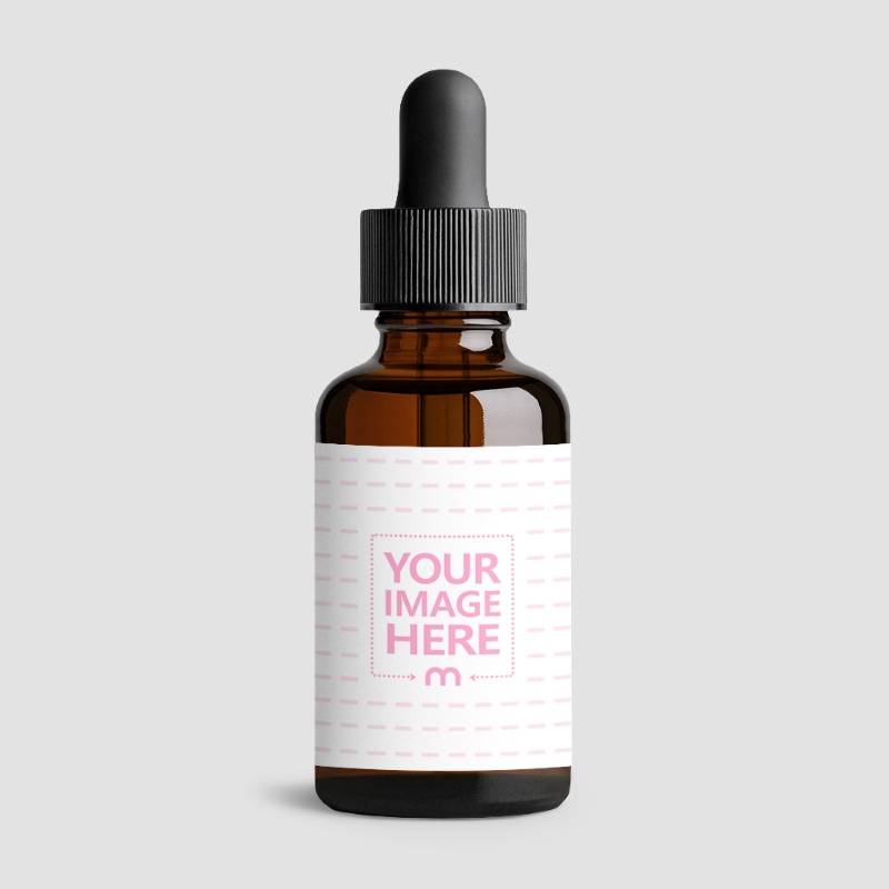 Amber Bottle Mockup – PNG & PSD with Dynamic Background - Mediamodifier