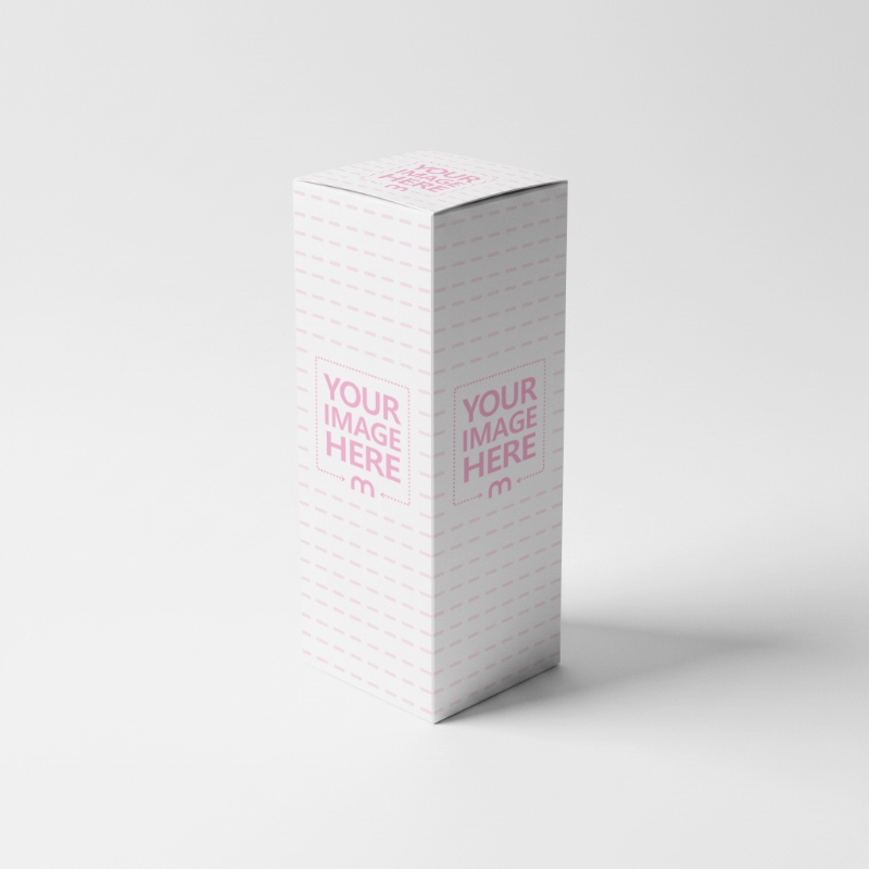 Tall Rectangular Packaging Box Mockup in Studio Scene - Mediamodifier